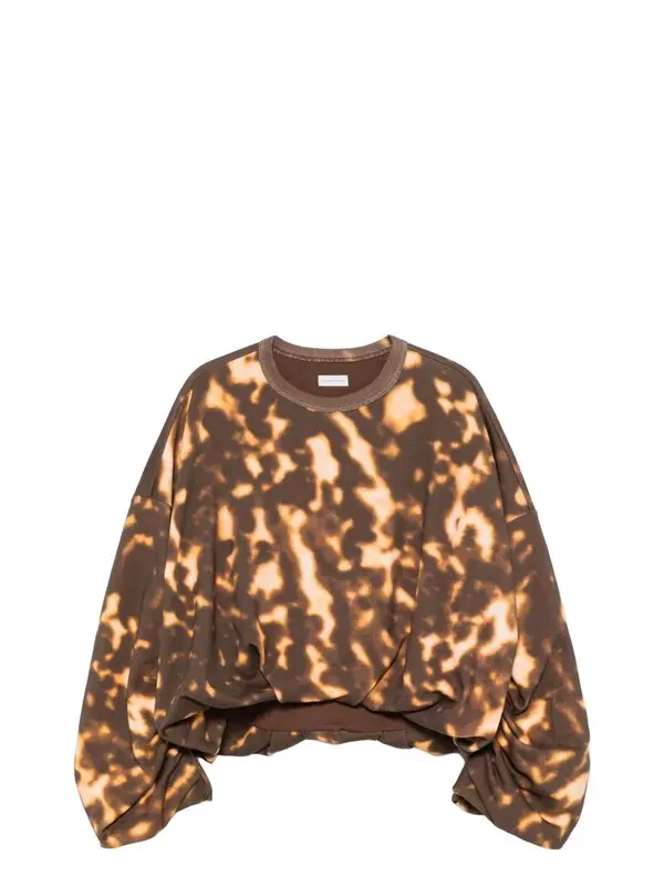 Dries Van Noten Hannet Printed Cotton Sweatshirt - Brown
