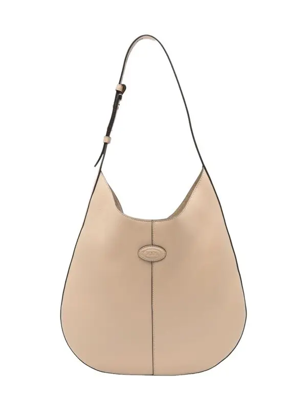 TOD'S Di Bag Small Leather Hobo Bag - Beige