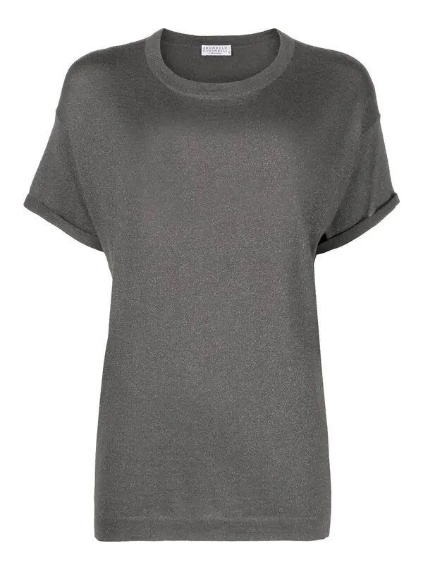 Brunello Cucinelli Cashmere And Silk T-shirt - Grey