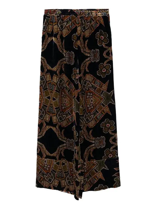 PIERRE-LOUIS MASCIA Silk Printed Trousers - Brown