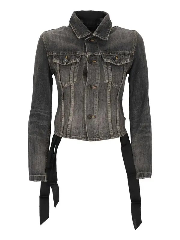 Balenciaga Lace-up Denim Jacket - Grey