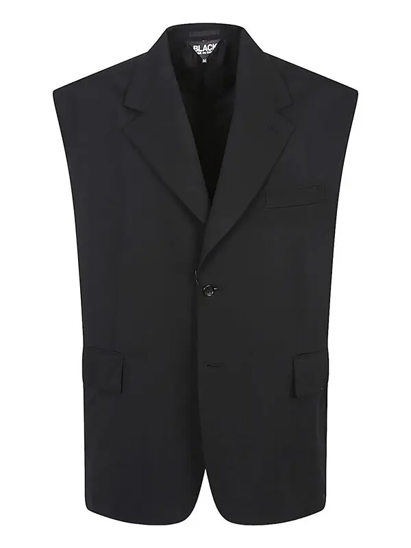 Comme Des Garçons Wool Sleeveless Jacket - Black