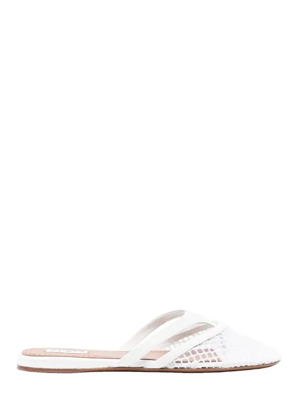 Alaïa Leather Round Toe Thong Sandals - White