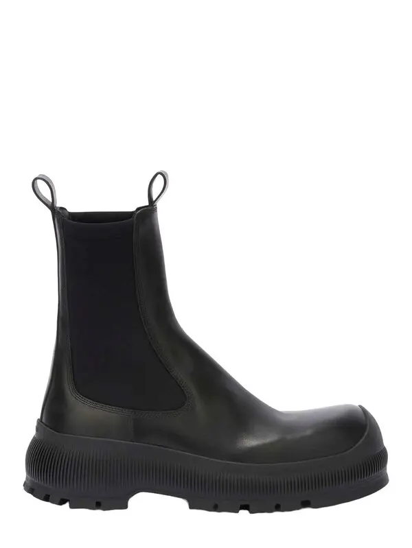 JIL SANDER Leather Chelsea Boots - Black