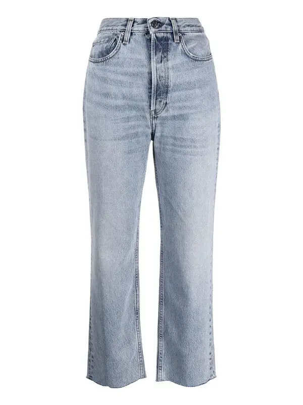 TOTEME Classic Cut Cropped Denim Jeans - Sky Blue