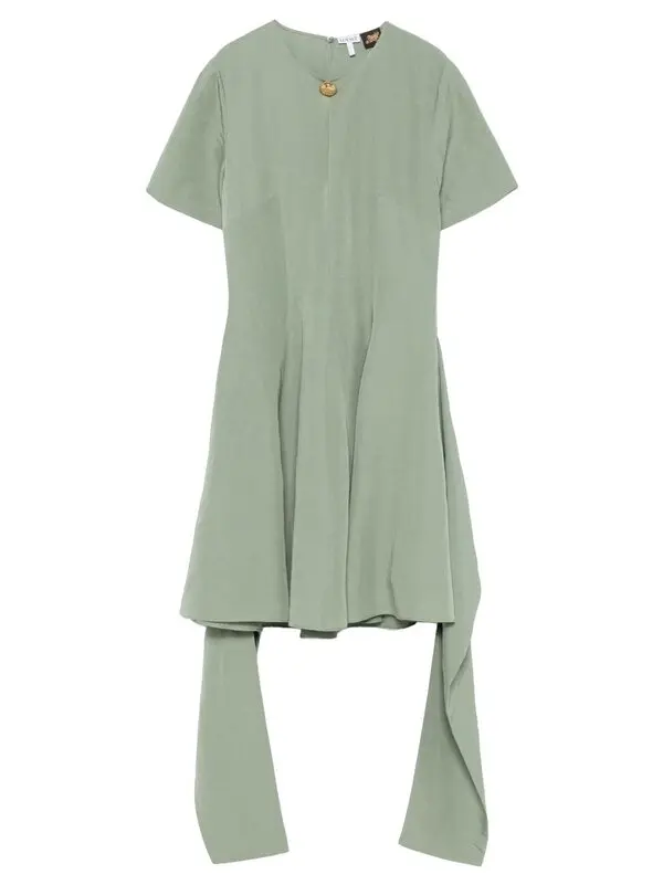 Loewe Pebble Linen Blend Short Dress - Green
