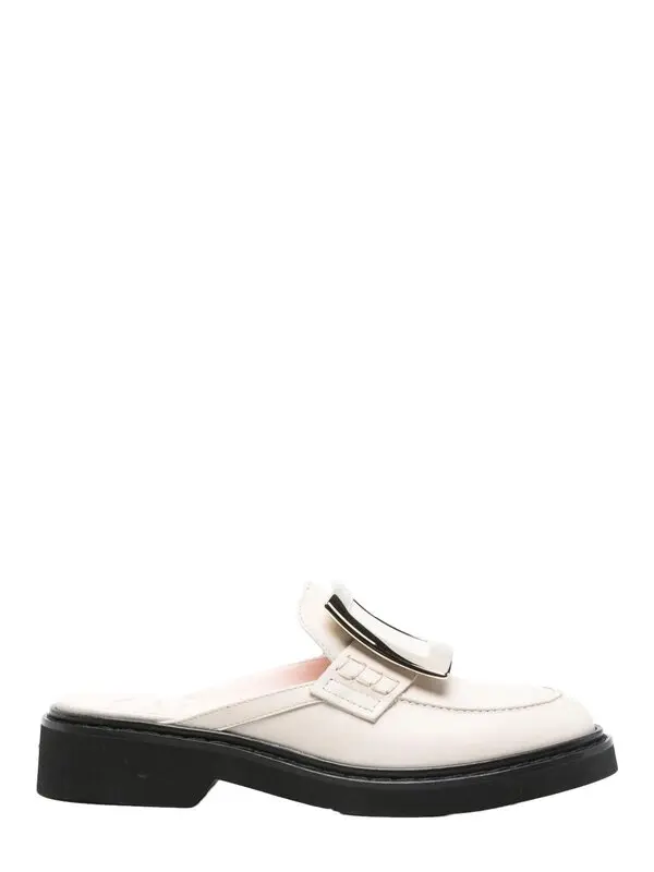 ROGER VIVIER Viv Rangers Leather Loafers - White