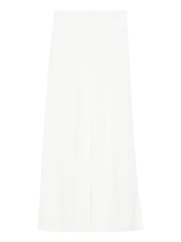 PAROSH Knitted Flared Trousers - White