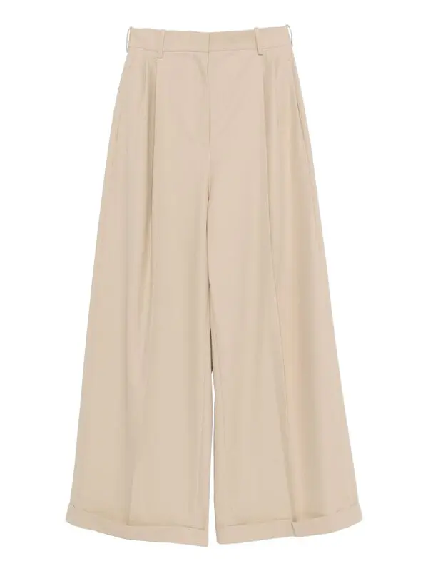 Loewe Wide-leg Cotton Trousers - Beige