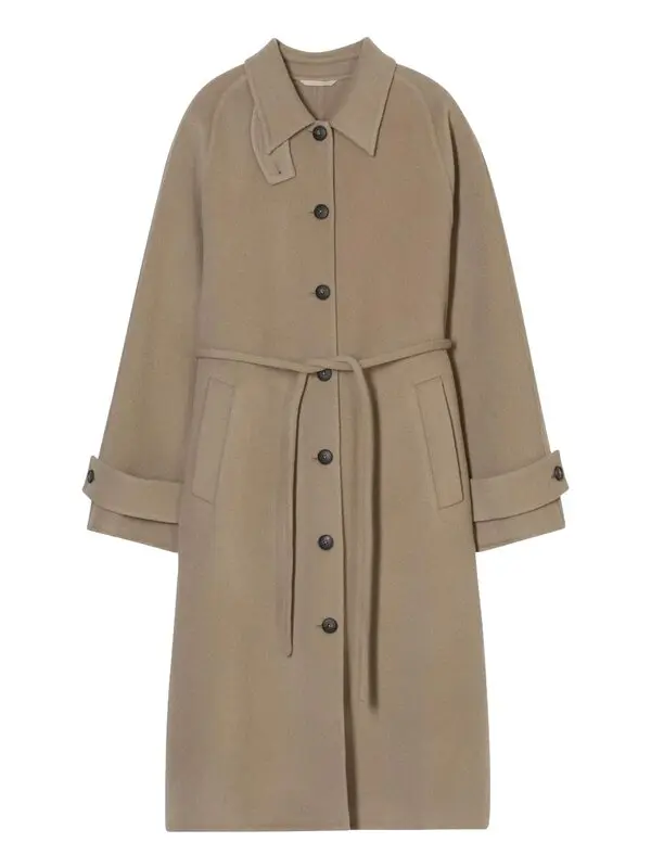 Brunello Cucinelli Wool Belted Coat - Beige