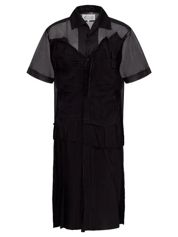 MAISON MARGIELA Midi Polo Shirt Dress - Black