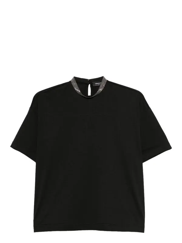 Fabiana Filippi High-neck Cotton Top - Black