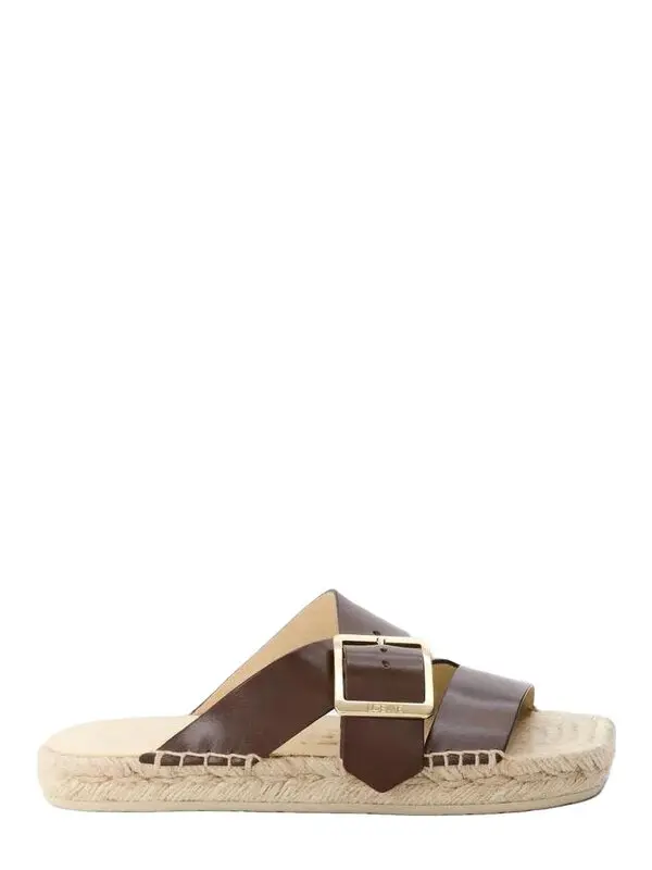Loewe Petal Vegetal Leather Sandals - Brown