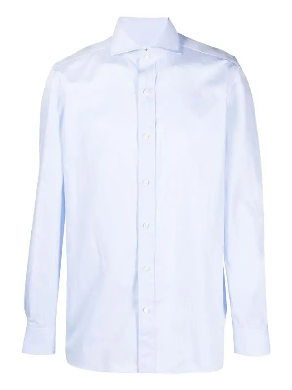 LUIGI BORRELLI Twill Shirt - Blue