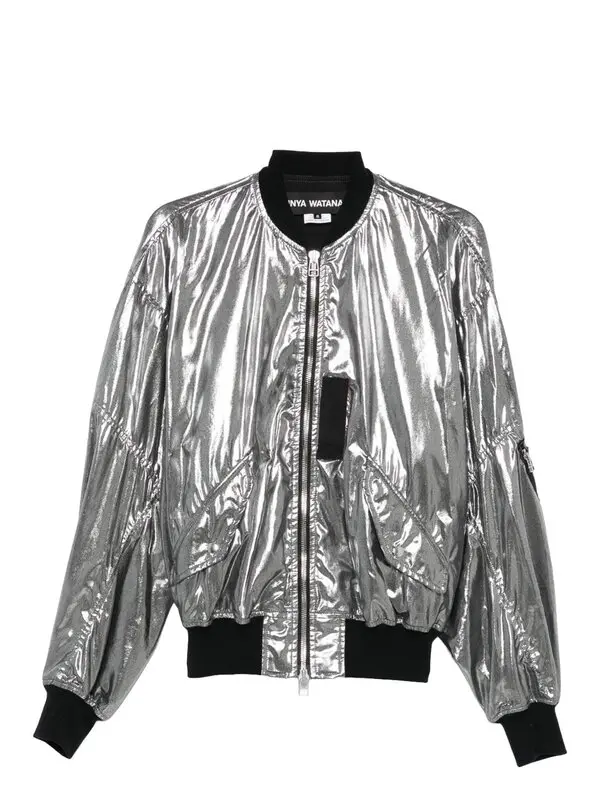 Junya Watanabe Metallic Effect Bomber Jacket - Silver