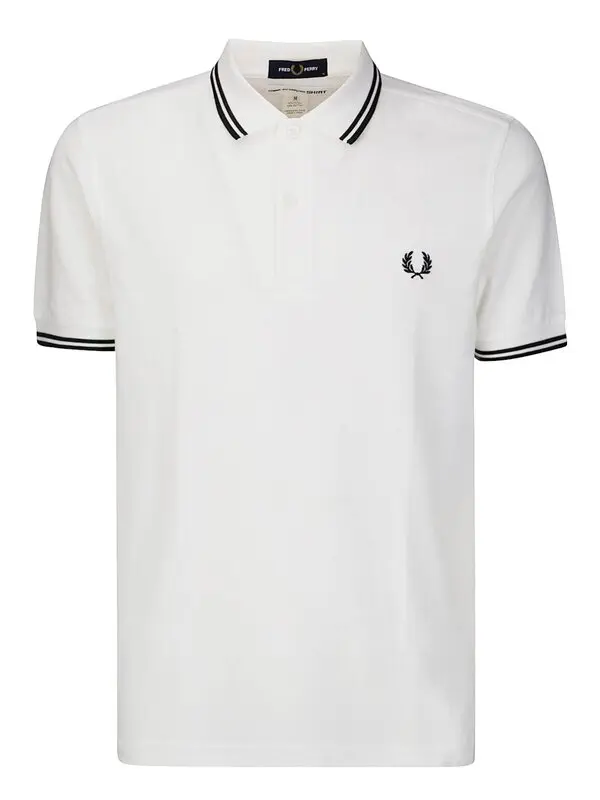 Comme Des Garçons X Fred Perry Striped Trim Polo - White