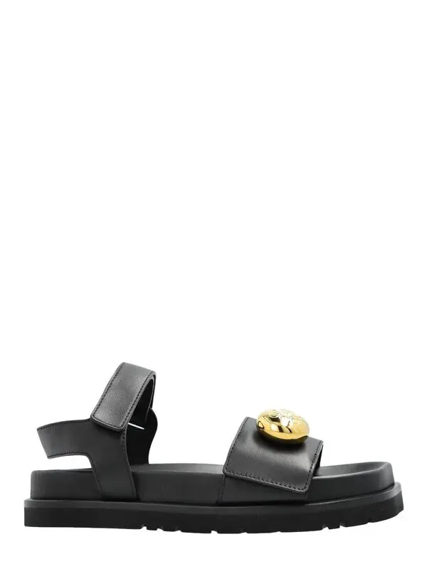 Loewe Pebble Fussbett Leather Sandals - Black