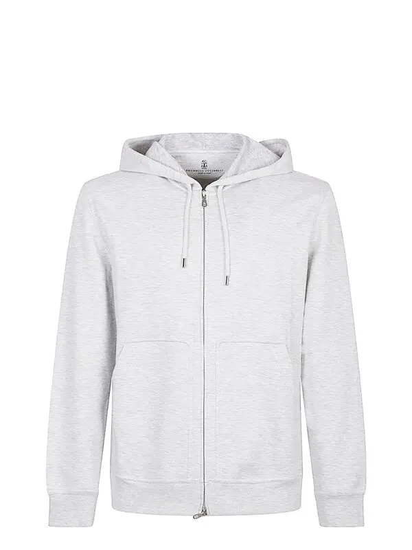 Brunello Cucinelli Cotton Blend Zipped Hoodie - Grey