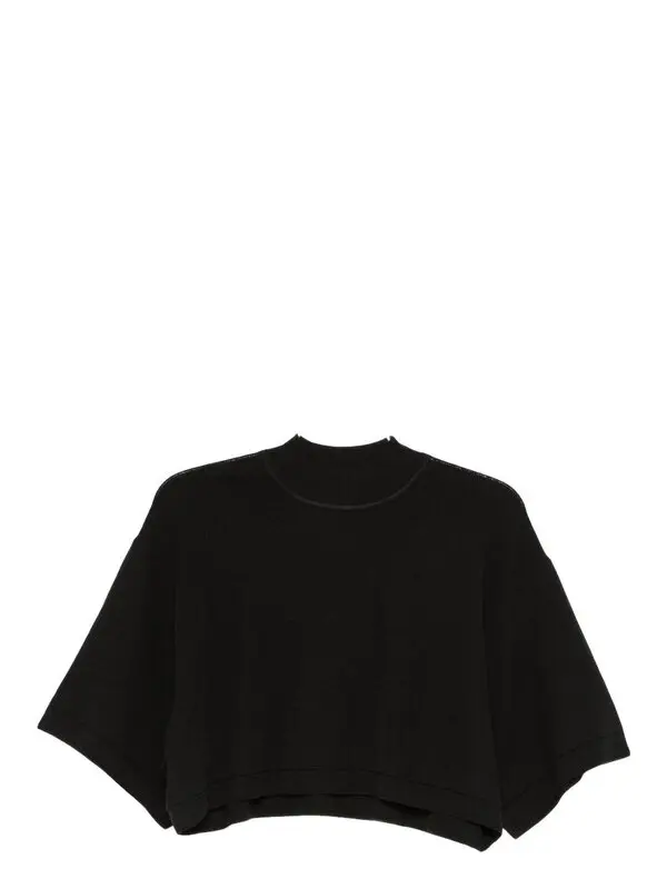 Alaïa Cropped Knitted Top - Black