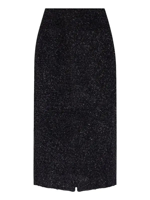 Balenciaga Tweed Midi Skirt - Black