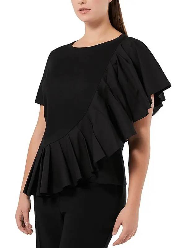 Marina Rinaldi Flounce Tee - Black