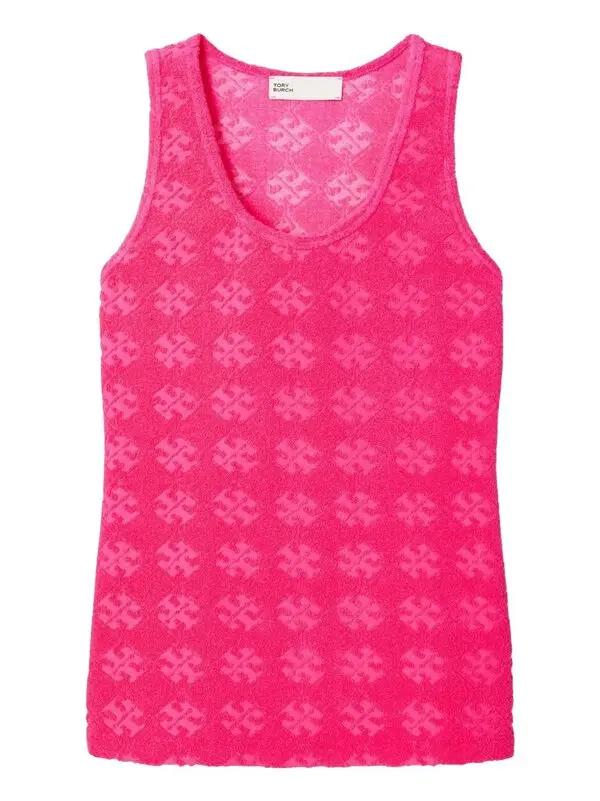 Tory Burch Terry Monogram Tank Top - Pink