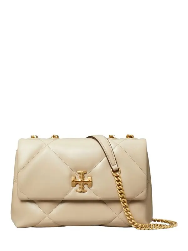 Tory Burch Kira Diamond Small Leather Shoulder Bag - Grey