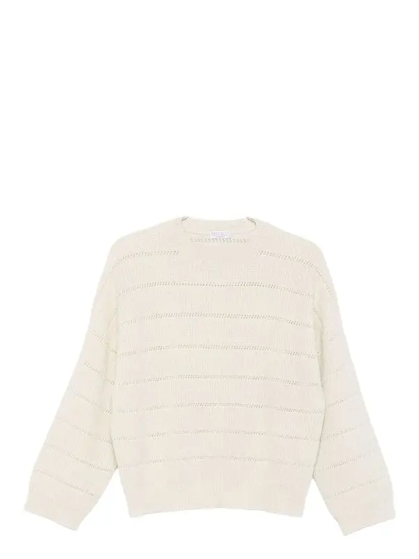 Brunello Cucinelli Cashmere And Wool Jumper - Beige