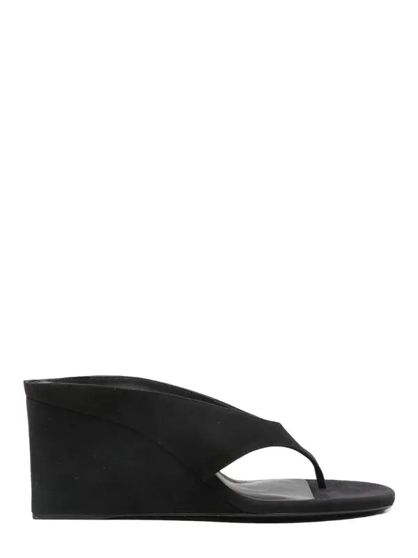 Alaïa Leather Thong Sandals - Black