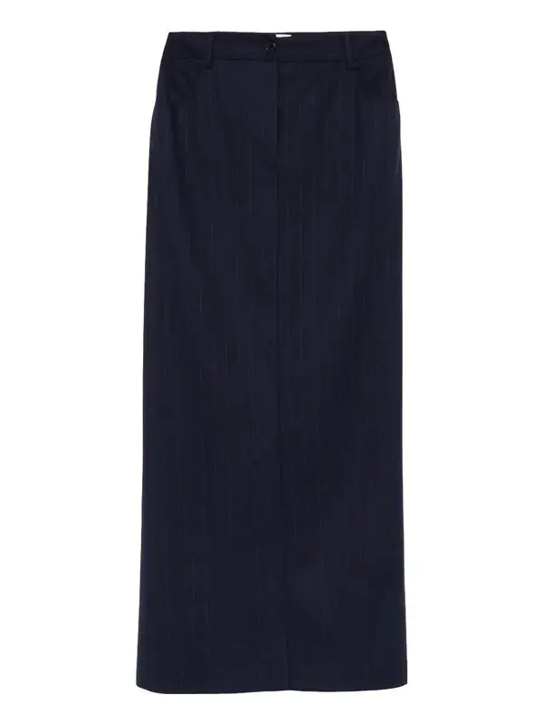 LE SULLY STUDIO Alba Pinstriped Skirt - Blue