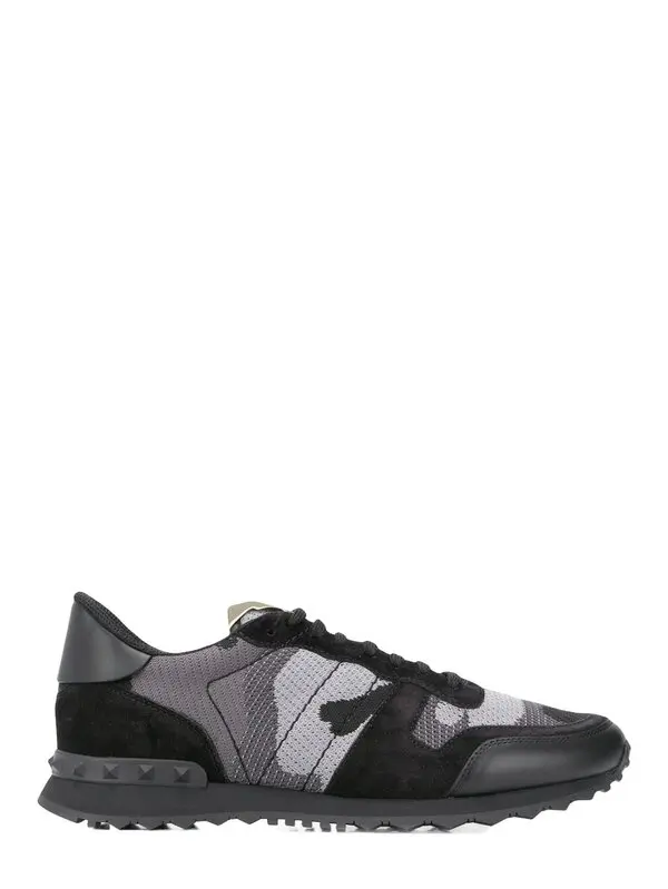 Valentino Garavani Rockrunner Camouflage Sneakers - Black