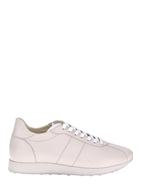 THE ROW Mica Leather Sneakers - Beige