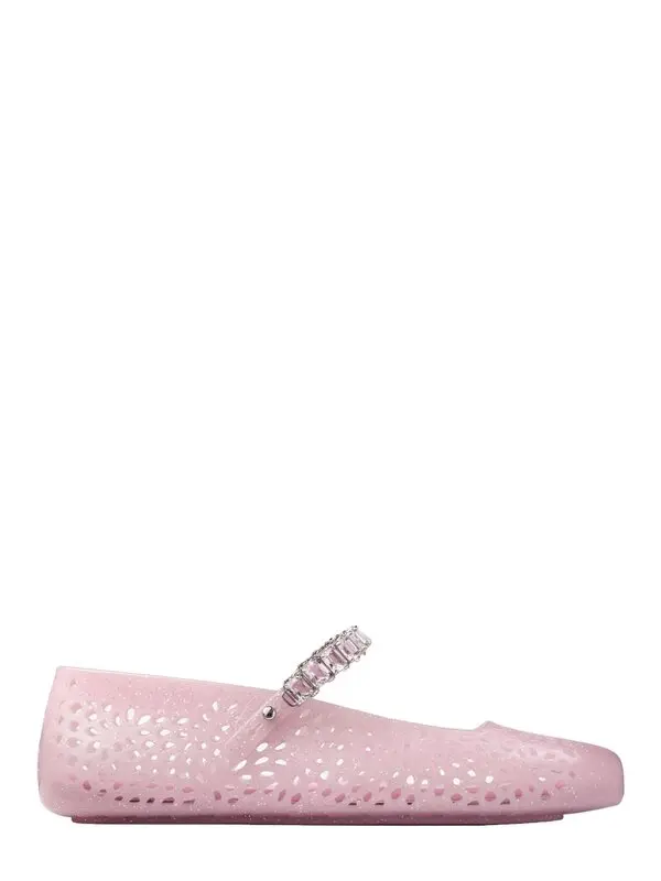 JIMMY CHOO Jelly Glittered Ballet Flats - Pink