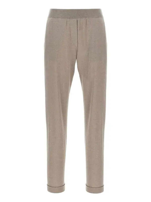 Brunello Cucinelli Wool And Silk Trousers - Grey