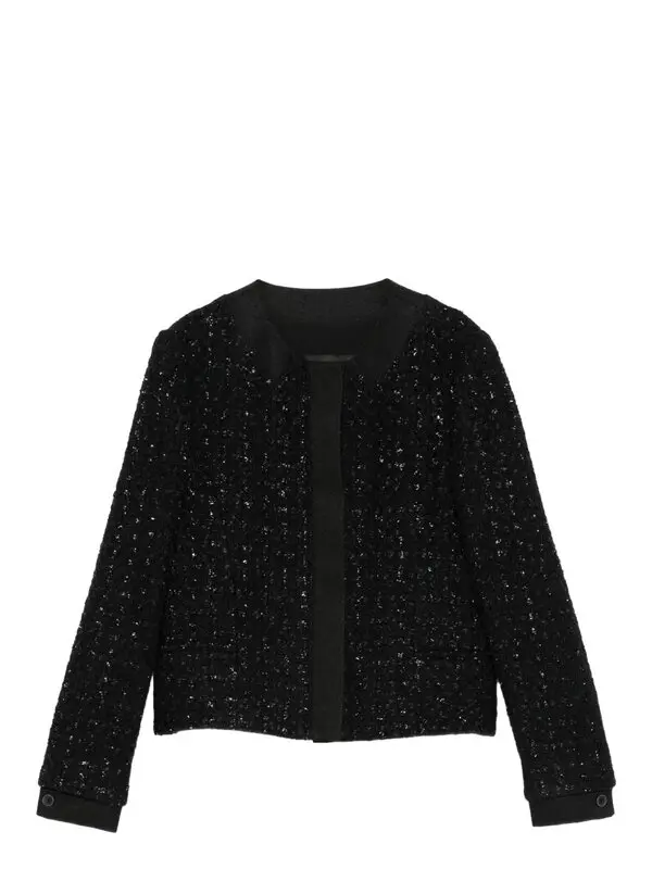 Emporio Armani Wool Blend Blazer Jacket - Black
