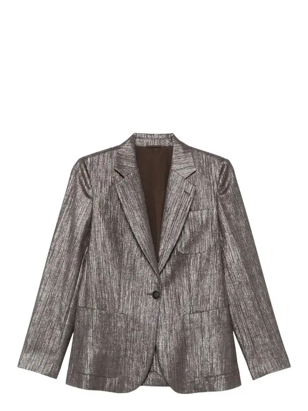 Emporio Armani Wool Blend Blazer Jacket - Silver