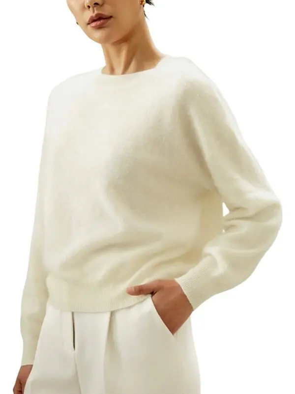 Lilysilk Relaxed Cashmere Sweater - Cream