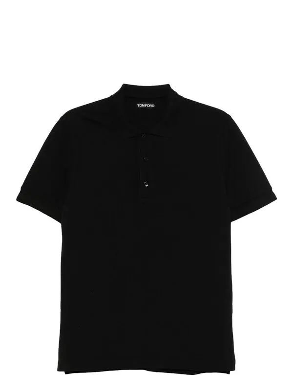 TOM FORD Lyocell Piquet Polo Shirt - Black