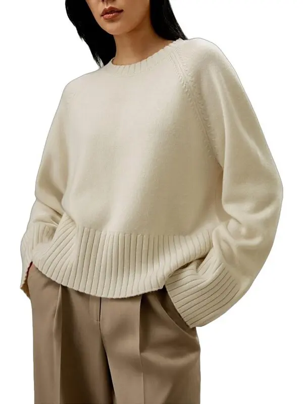 Lilysilk Oversized Wool-blend Sweater - White
