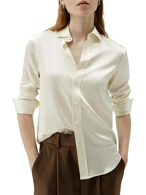 Lilysilk Tailored Silk Shirt - Lily White