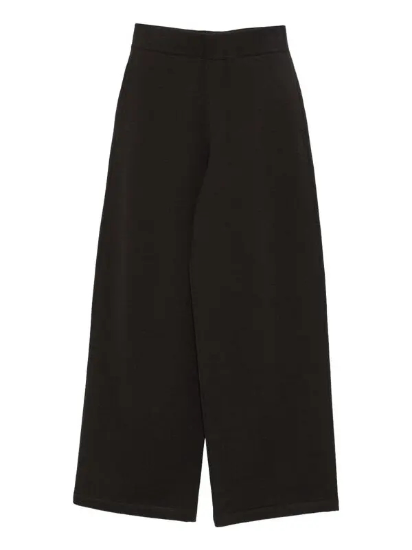 LEMAIRE Wool And Cotton Wide-leg Trousers - Black