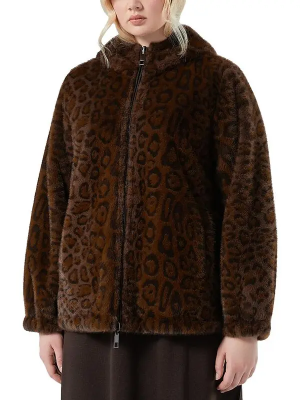 Marina Rinaldi King Faux Fur Jacket - Chocolate