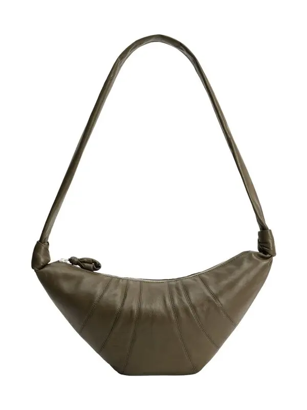LEMAIRE Croissant Medium Leather Shoulder Bag - Green
