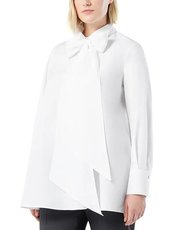 Marina Rinaldi Tie Neck Tunic - Optical White