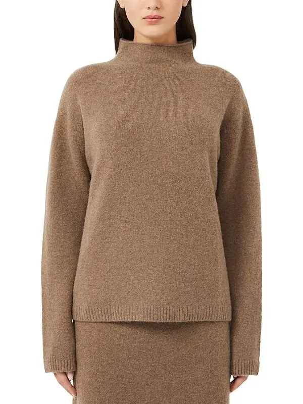 Max Mara Orlaya Cashmere Blend Funnel Neck Sweater - Turtledove