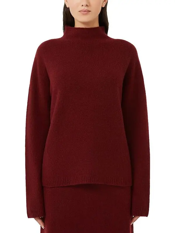 Max Mara Orlaya Cashmere Blend Funnel Neck Sweater - Raspberry