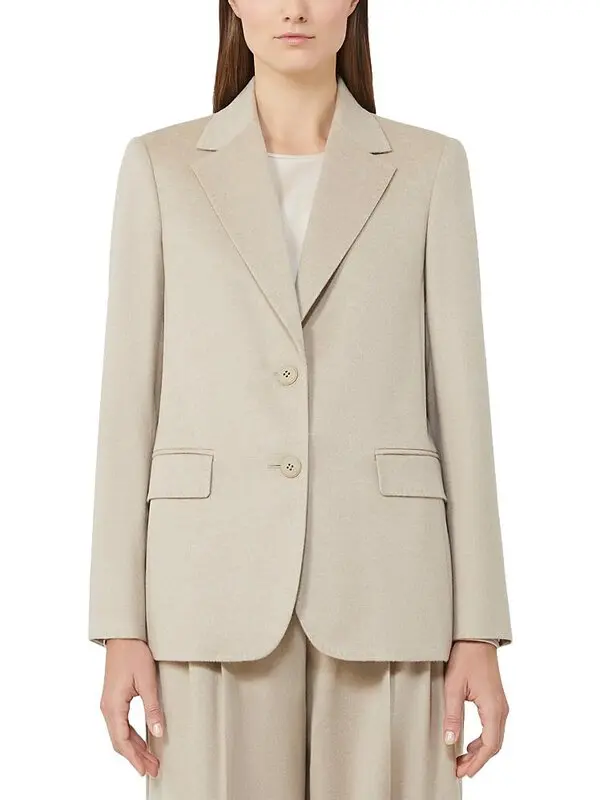 Max Mara Folgore Wool Blazer - Beige
