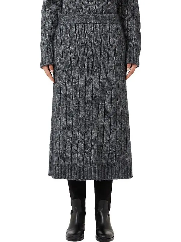 Max Mara Otello Ribbed Knit Skirt - Dark Grey