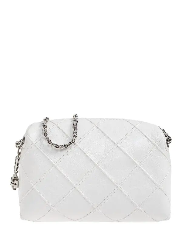 Tory Burch Fleming Leather Crossbody Bag - White