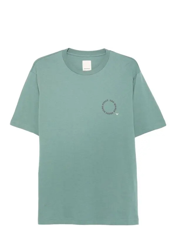 Emporio Armani Printed Organic Cotton T-shirt - Green